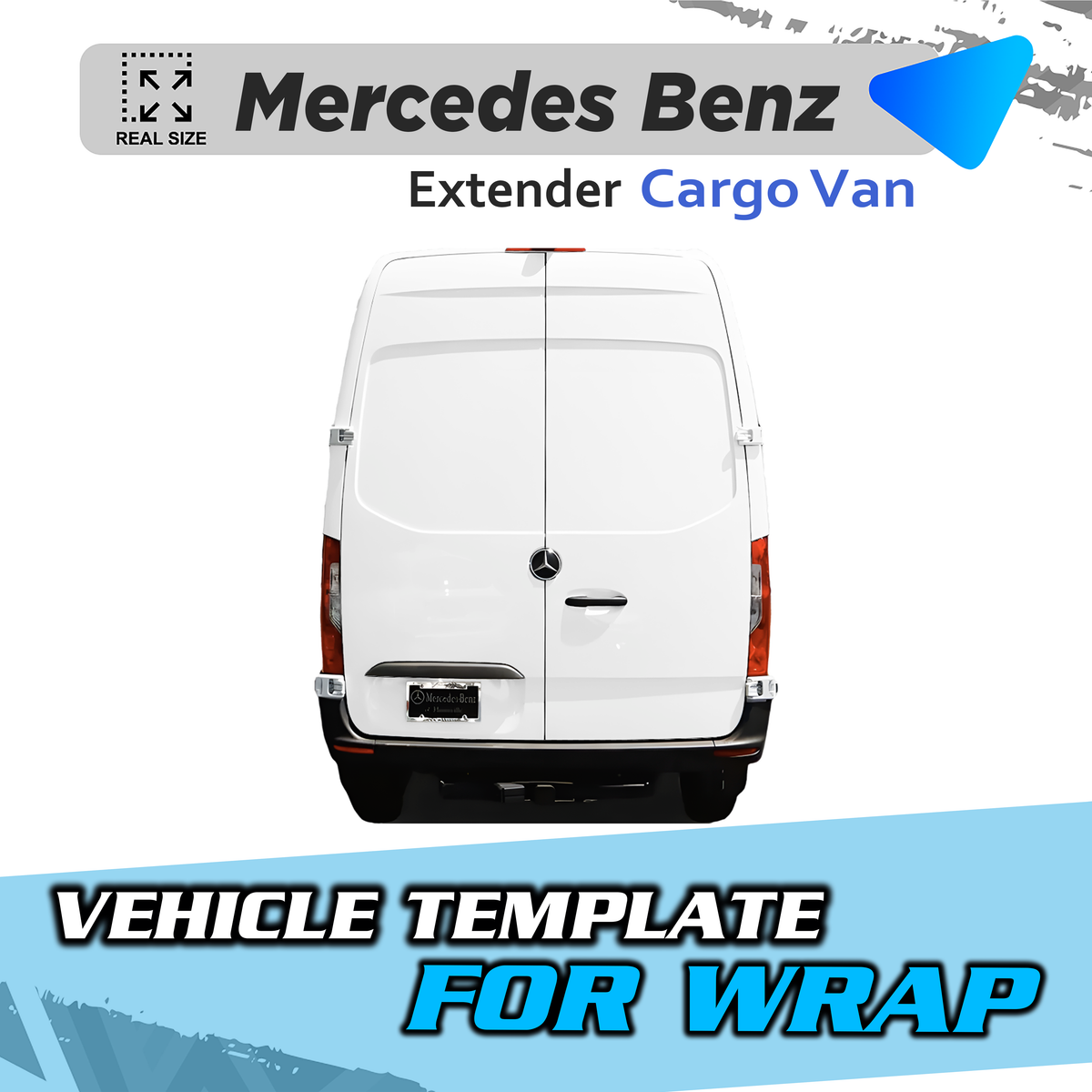 VEHICLE TEMPLATE FOR WRAP MERCEDES BENZ SPRINTER EXTENDER CARGO VAN ...