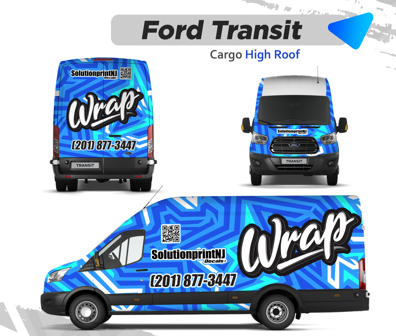 VAN FORD TRANSIT HIGH ROOF COMBOS WRAPS GRAPHICS – SOLUTIONPRINTNJ LLC