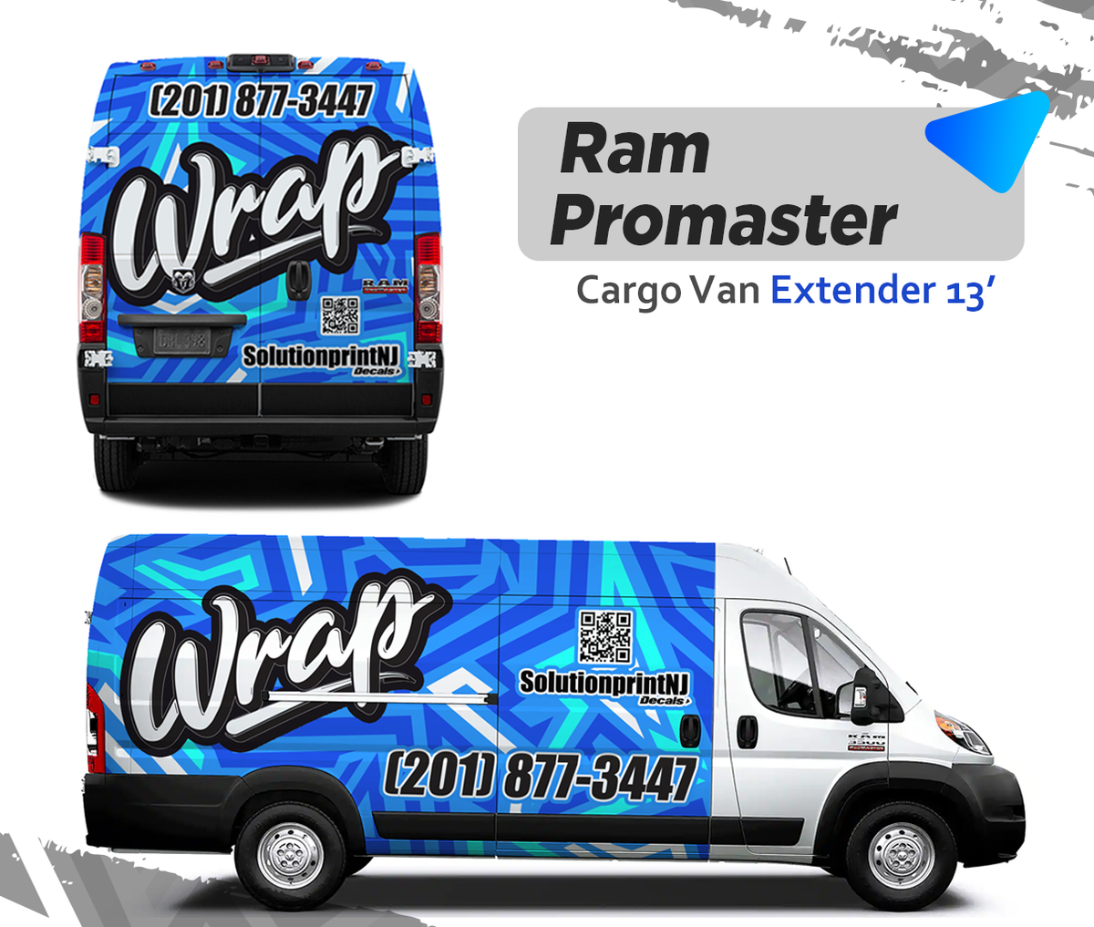 RAM PROMASTER VAN EXTENDED COMBOS WRAPS GRAPHICS – SOLUTIONPRINT LLC