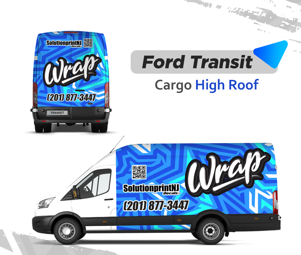 VAN FORD TRANSIT HIGH ROOF COMBOS WRAPS GRAPHICS – SOLUTIONPRINT LLC